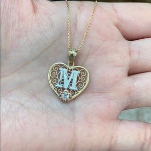 Element Shine | Jewelry | Real Gold Initial Letter S Heart Filigree ...